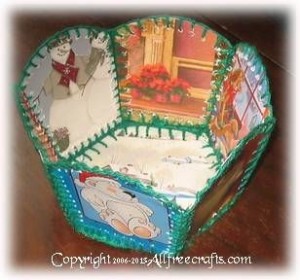 Recycled Christmas Card Basket