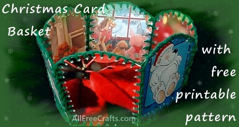 Recycled Christmas Card Basket