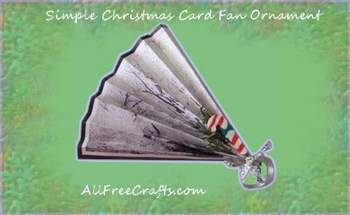 Recycled Card Fan Ornament