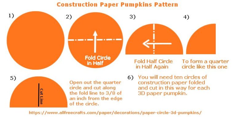 3D Paper Circle Pumpkins