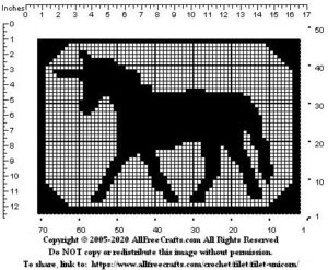 Filet Crochet Unicorn Pattern