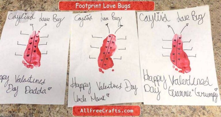 Footprint Love Bug Art Project - All Free Crafts