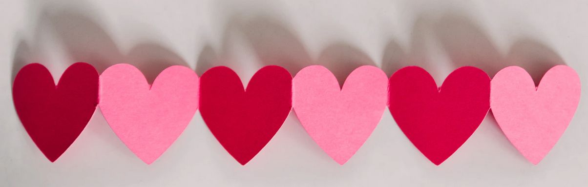 Folded Paper Hearts Garland