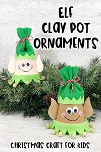 Clay Pot Elf Ornament