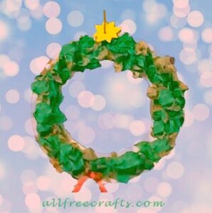Paper Plate Tissue Paper Wreath - All Free Crafts